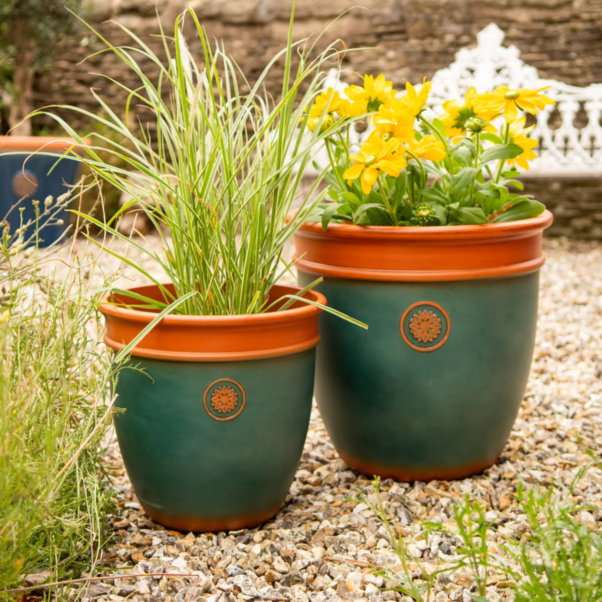 Hampton Planter - Azure (available in 2 sizes) – Creekwood Garden & Gift